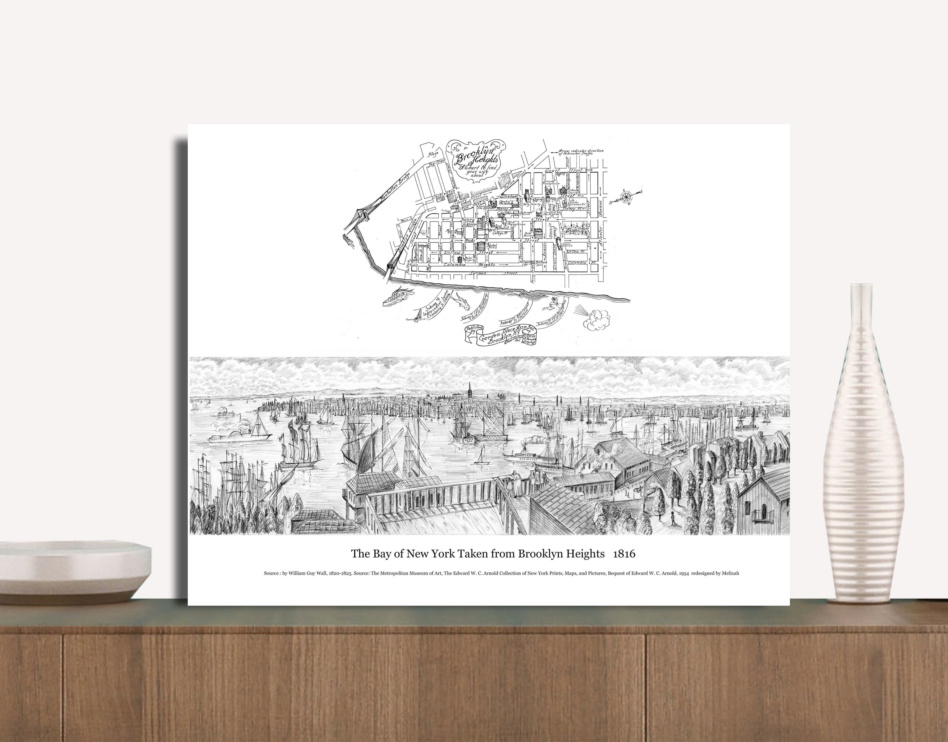 Brooklyn height,Brooklyn old map,Brooklyn height 1816,Panorama Brooklyn ...